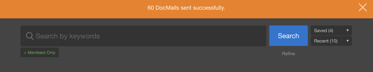 DocMail send confirmation emails – Doximity Talent Finder